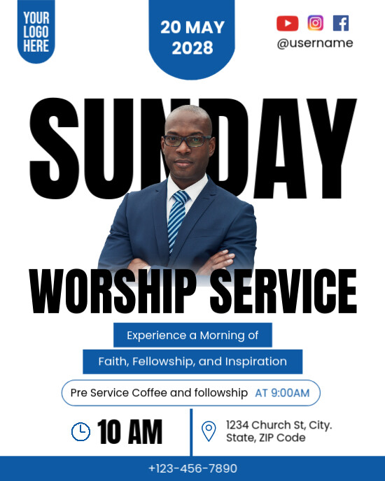 Church Sunday worship Template | PosterMyWall