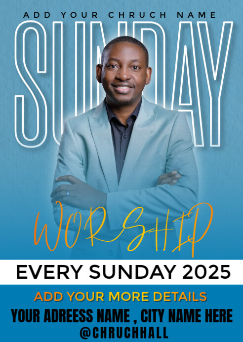 Church Sunday Worship Service Template | PosterMyWall