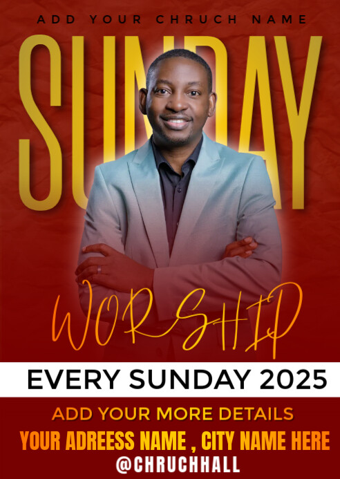 Church Sunday Worship Service Template | PosterMyWall