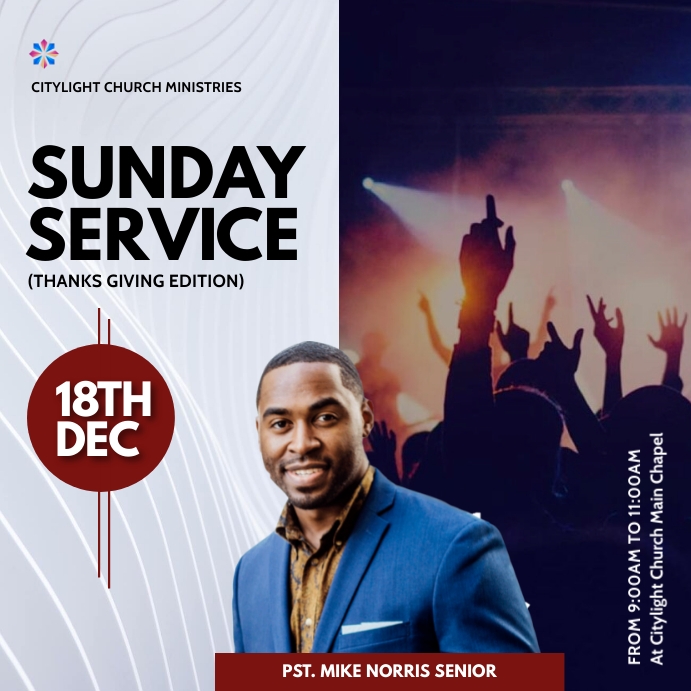 Copy of church sunday worship service flyer template | PosterMyWall