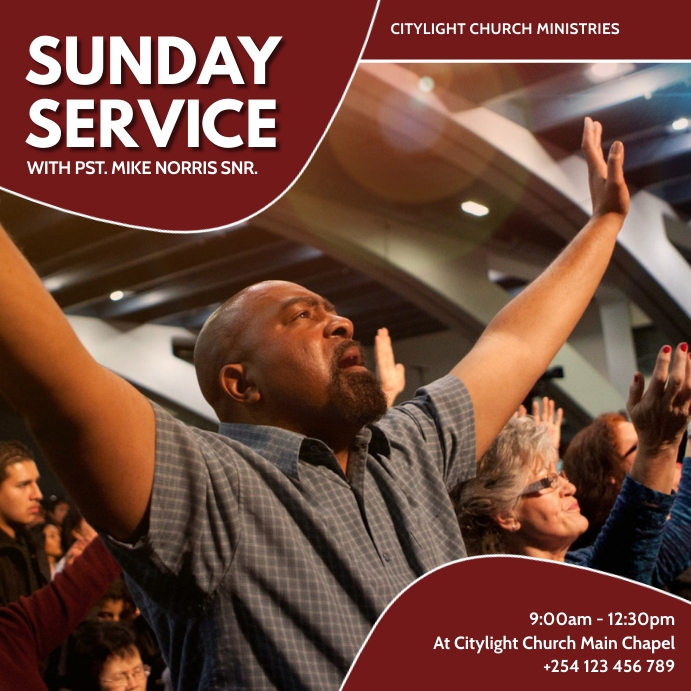 church sunday worship service flyer template | PosterMyWall