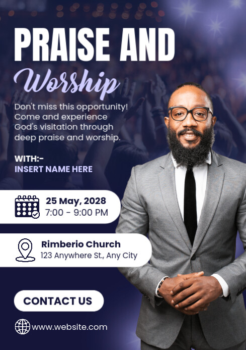 church Sunday Worship Service Template A2 | PosterMyWall