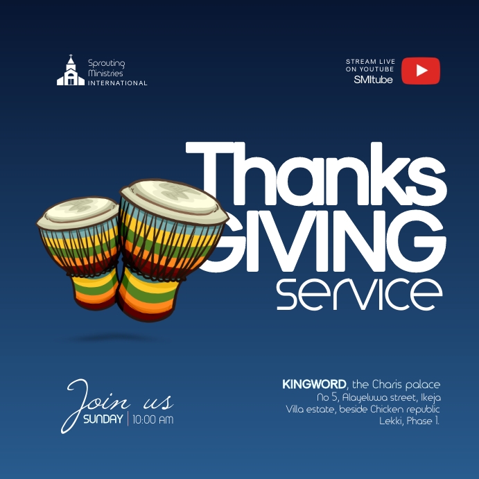 CHURCH THANKSGIVING FLYER Template | PosterMyWall