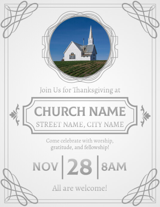 Church Thanksgiving Invitation Card Template Design | PosterMyWall