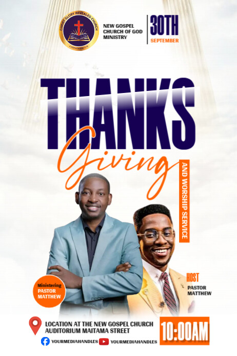 church thanksgiving service Template | PosterMyWall