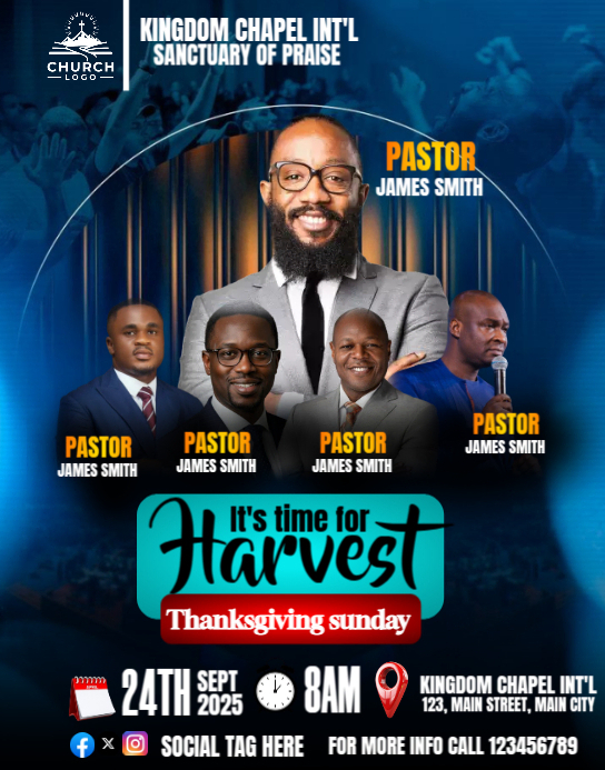 church thanksgiving service Template | PosterMyWall