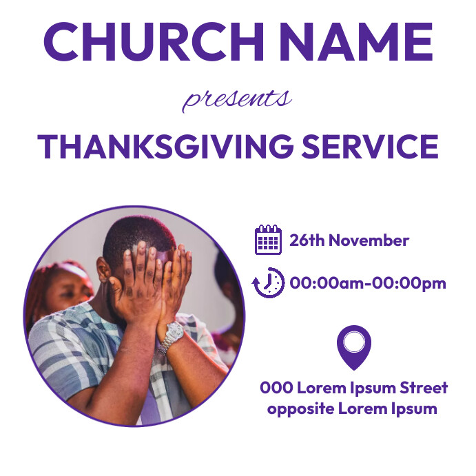 Church thanksgiving service Template | PosterMyWall
