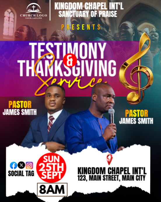church thanksgiving service flyer Template | PosterMyWall