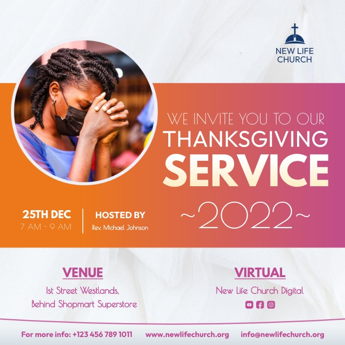 Church Thanksgiving Service Template | PosterMyWall
