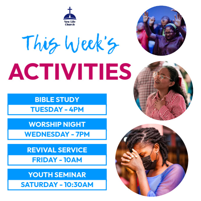 Church this week schedule flyer template | PosterMyWall