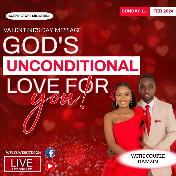 church valentine's day service template | PosterMyWall