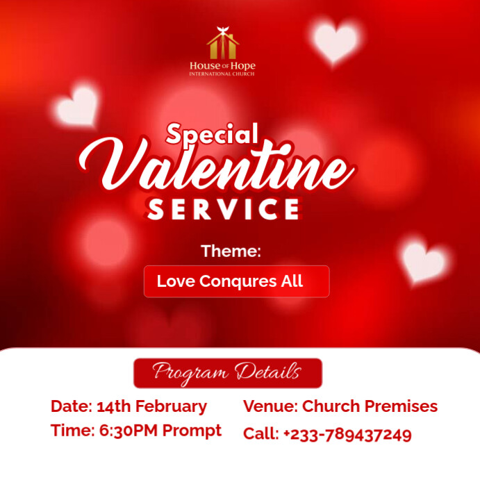 Copy of Church Valentine Poster Template | PosterMyWall
