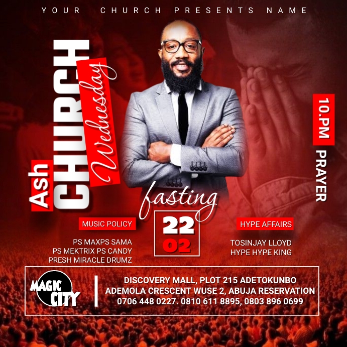 CHURCH WEDNESDAY SERVICES Template | PosterMyWall