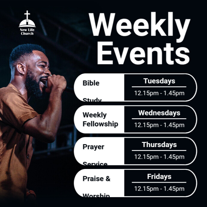 Copy of church weekly activities | PosterMyWall