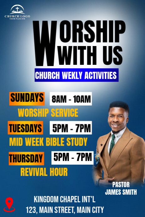 church weekly activities Template | PosterMyWall