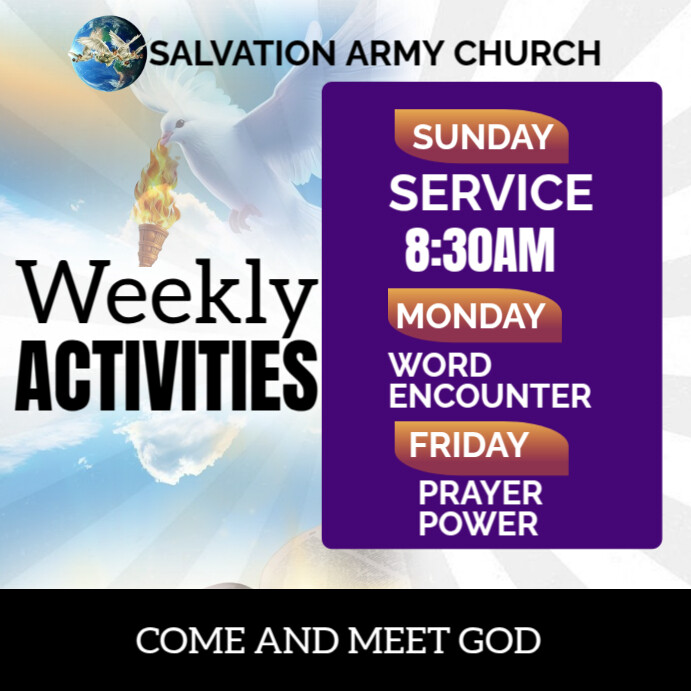 Church weekly activities flyer Template | PosterMyWall