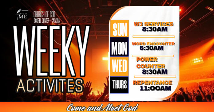 Copy of Church Weekly Activities Schedule | PosterMyWall