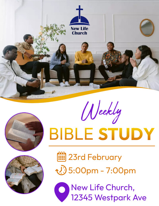 church weekly bible study Template | PosterMyWall