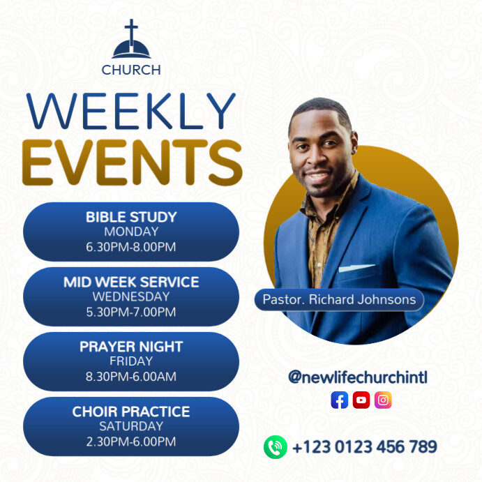 Copy of church weekly events | PosterMyWall