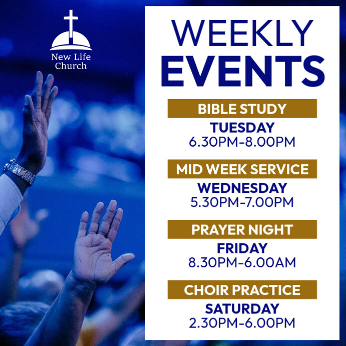 church weekly events Template | PosterMyWall