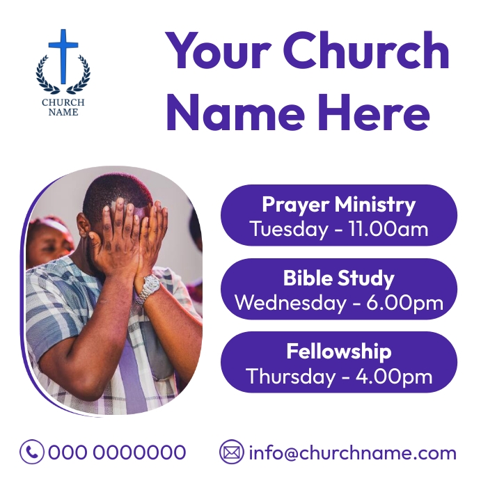 Church weekly events Template | PosterMyWall