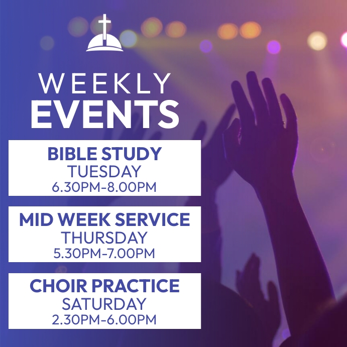 Copy of church weekly events services | PosterMyWall