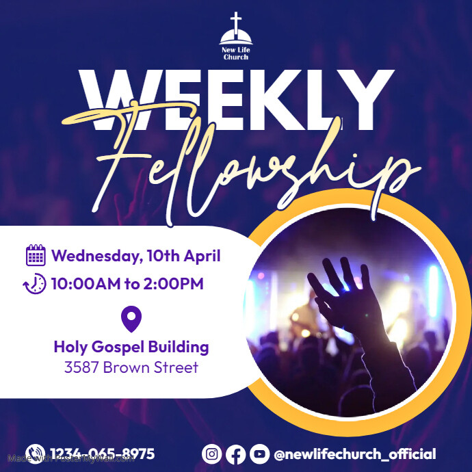 church weekly fellowship Template | PosterMyWall