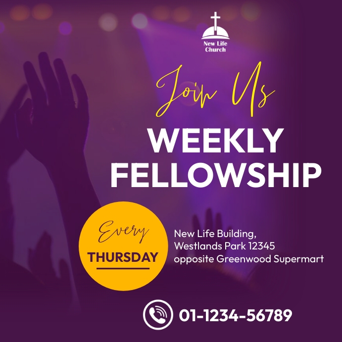 church weekly fellowship Template | PosterMyWall