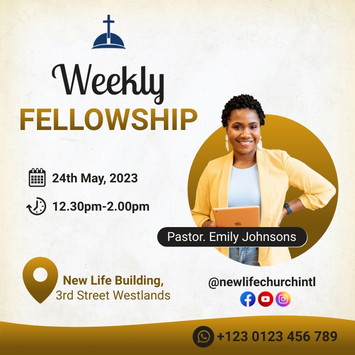 Copy of church weekly fellowship flyer | PosterMyWall