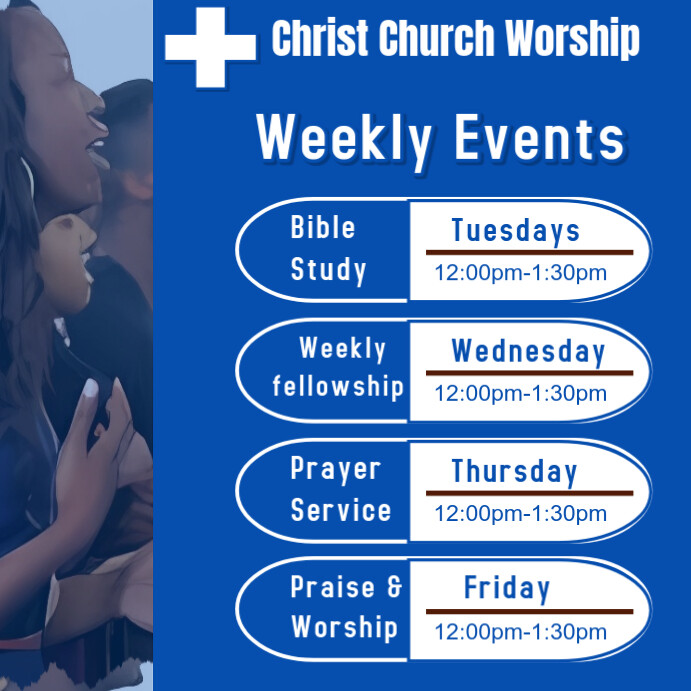 Church weekly program design template | PosterMyWall