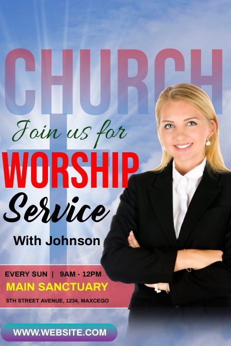 Plantilla de Servicio Semanal de La Iglesia | PosterMyWall