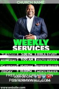 Church weekly service poster design template | PosterMyWall
