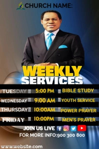 Church weekly service poster design template | PosterMyWall