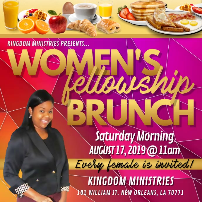 Copy of CHURCH WOMEN'S BRUNCH FLYER VIDEO TEMPLATE | PosterMyWall