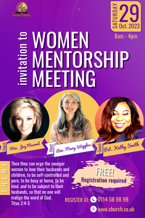 Copy of CHURCH WOMEN SERVICE MEETING FLYER | PosterMyWall