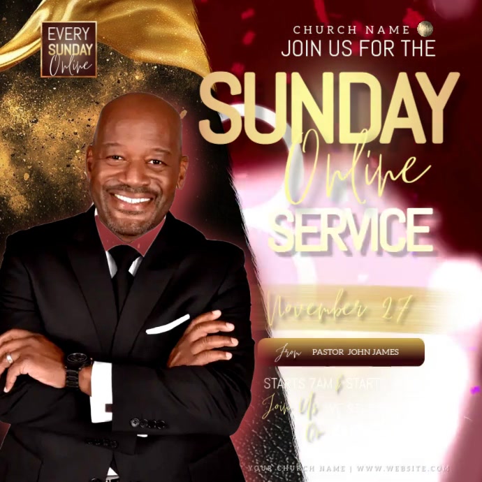 church worship ad instagram square post Template | PosterMyWall