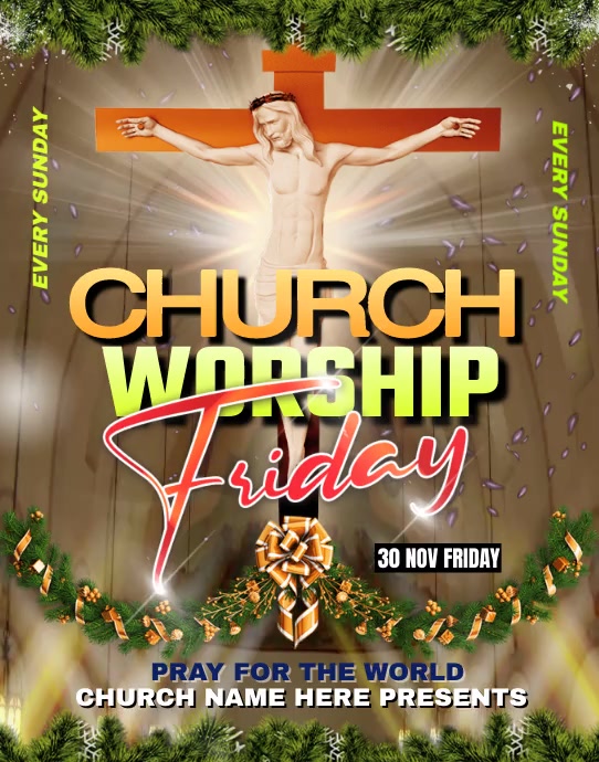 Copy of church worship ad video flyer | PosterMyWall