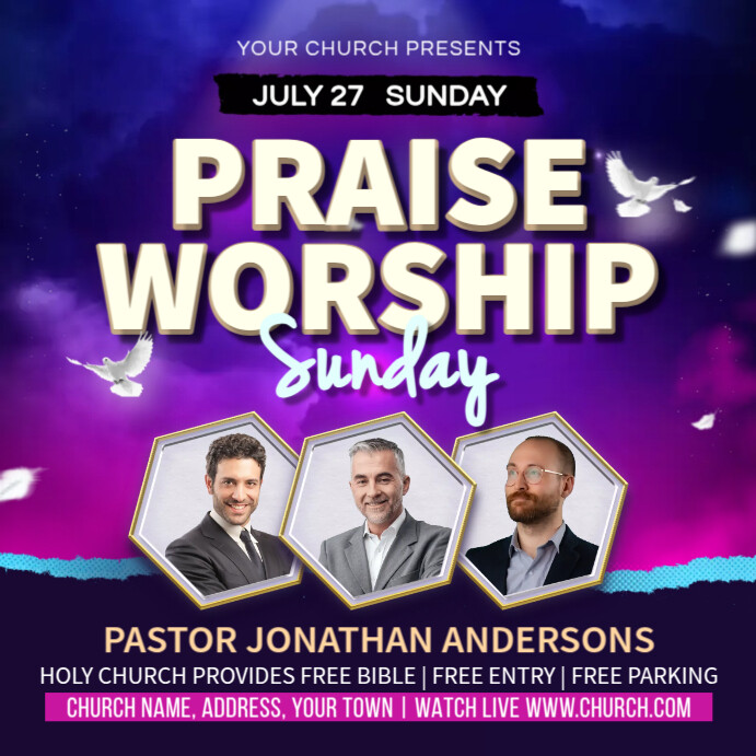 Church Worship Ads Template | PosterMyWall