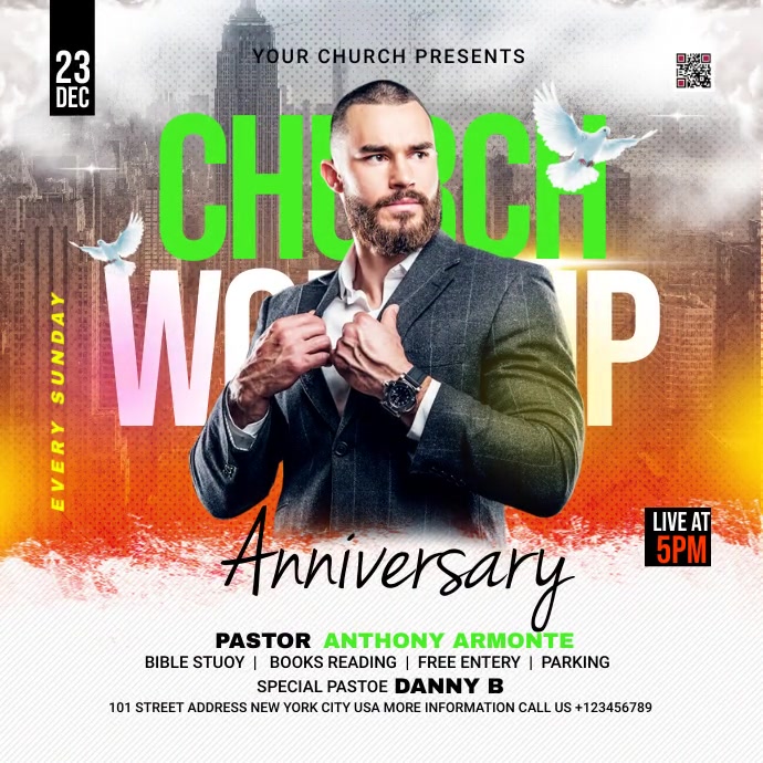 Brosur Video Perayaan Ibadah Gereja Templat | PosterMyWall