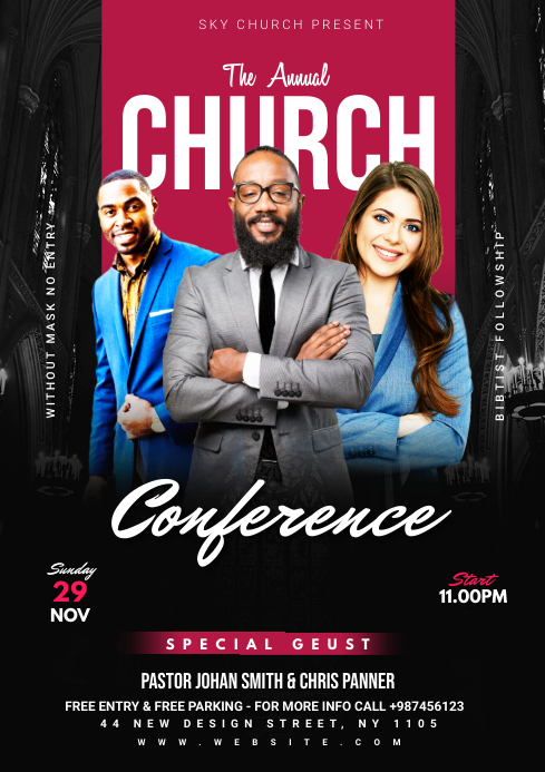 Church worship conference Template | PosterMyWall