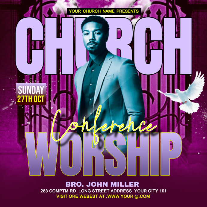Church worship conference flyer Template | PosterMyWall