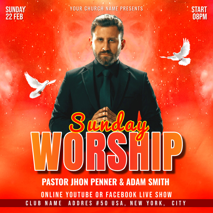Church worship conference flyer design Template | PosterMyWall