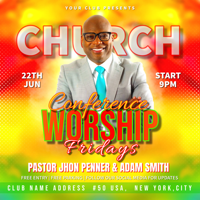 Church worship conference flyer Template | PosterMyWall