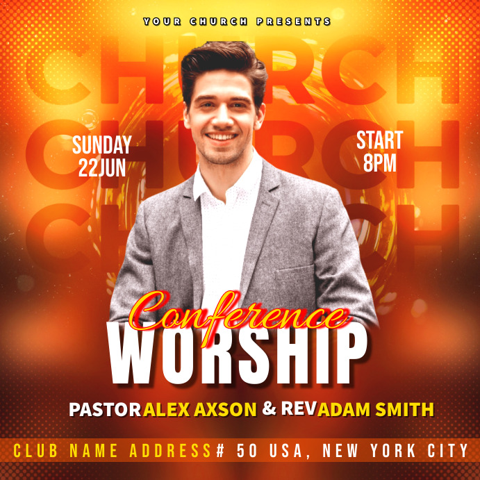 church worship conference flyer Template | PosterMyWall