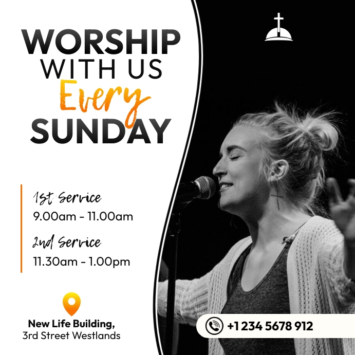 Church Worship flyers Template | PosterMyWall
