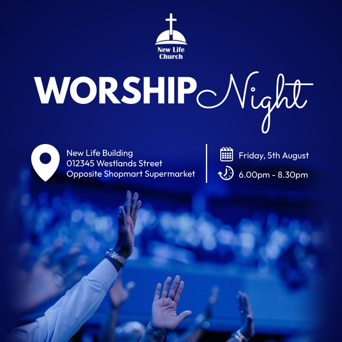 church worship night Template | PosterMyWall