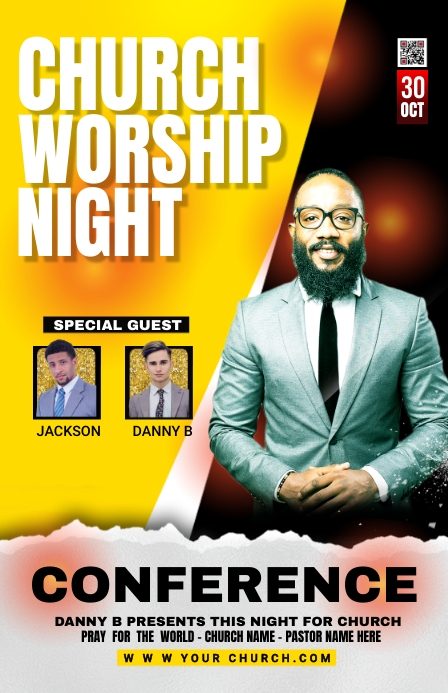 Plantilla de Volante de La Noche de Adoración de La Iglesia | PosterMyWall
