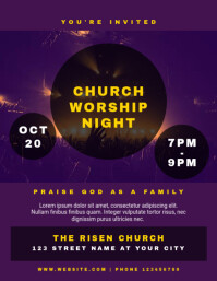 Praise and Worship Night Church Flyer Template | PosterMyWall