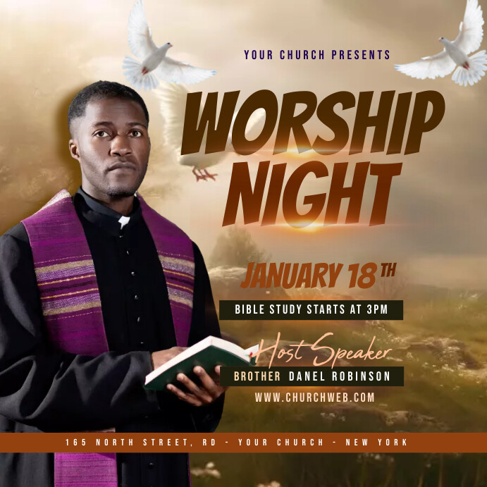 church worship night template | PosterMyWall