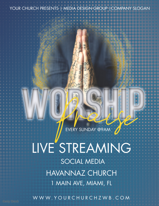 Church Worship Praise Flyer Template | PosterMyWall